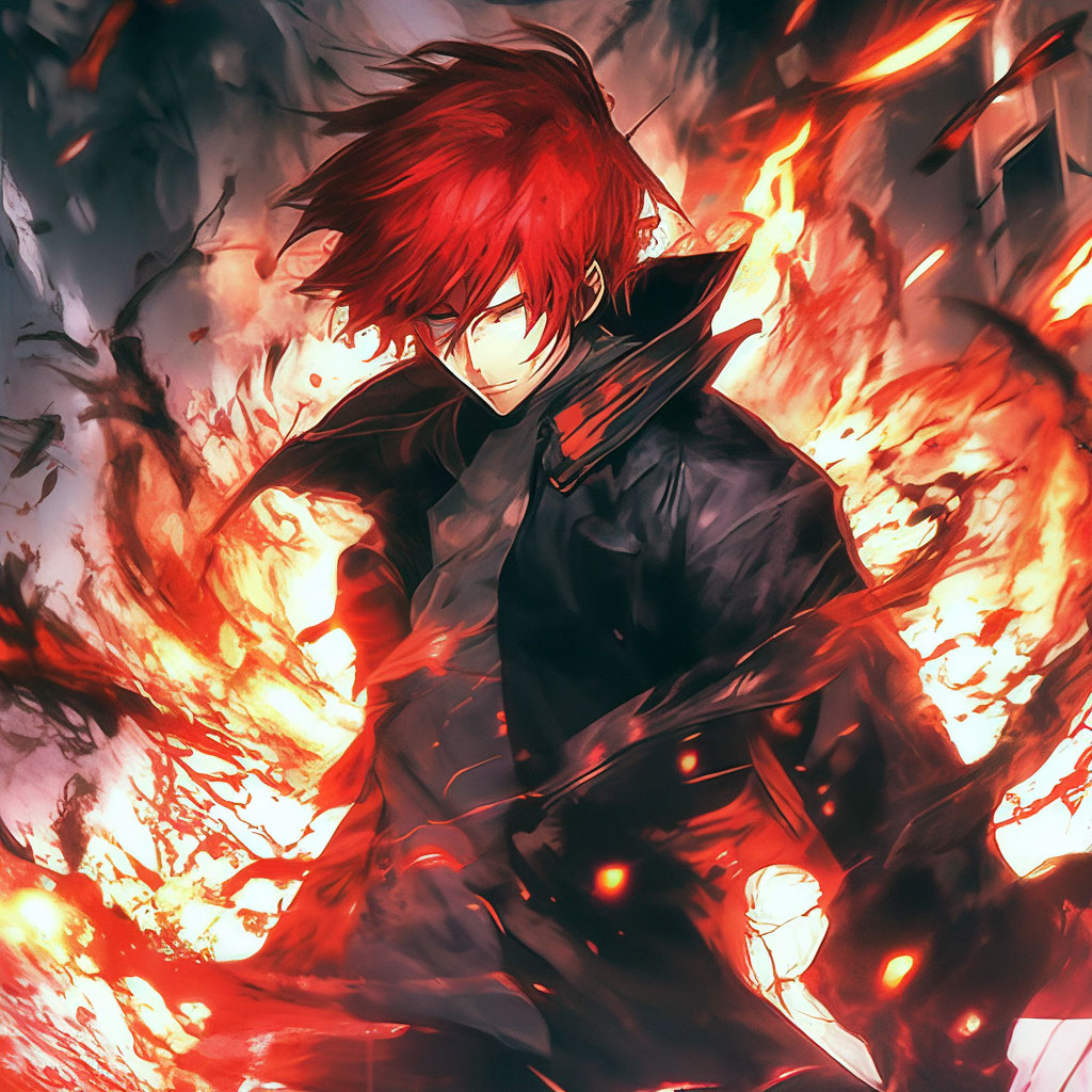 Red Fire Anime Boy