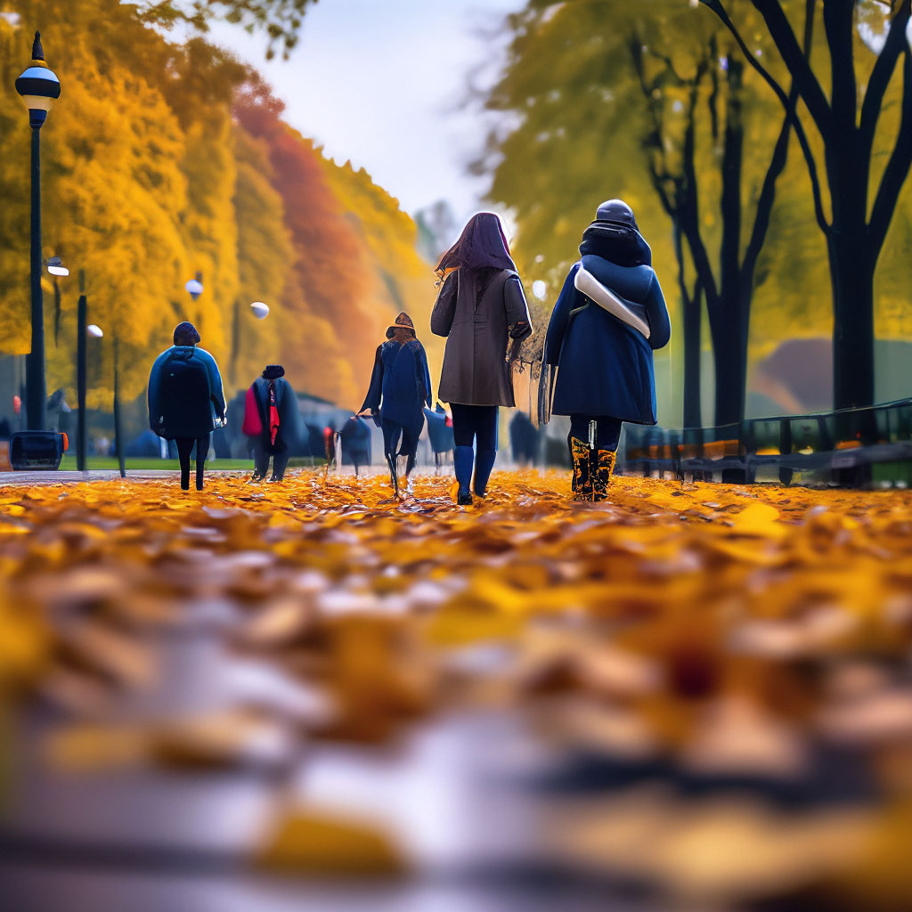 "Autumn, park, people walking, beautiful weather, aesthetically ...