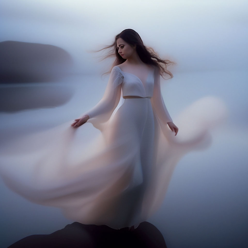 "A beautiful girl, an ephemeral being. Delicate, transparent, as if ...
