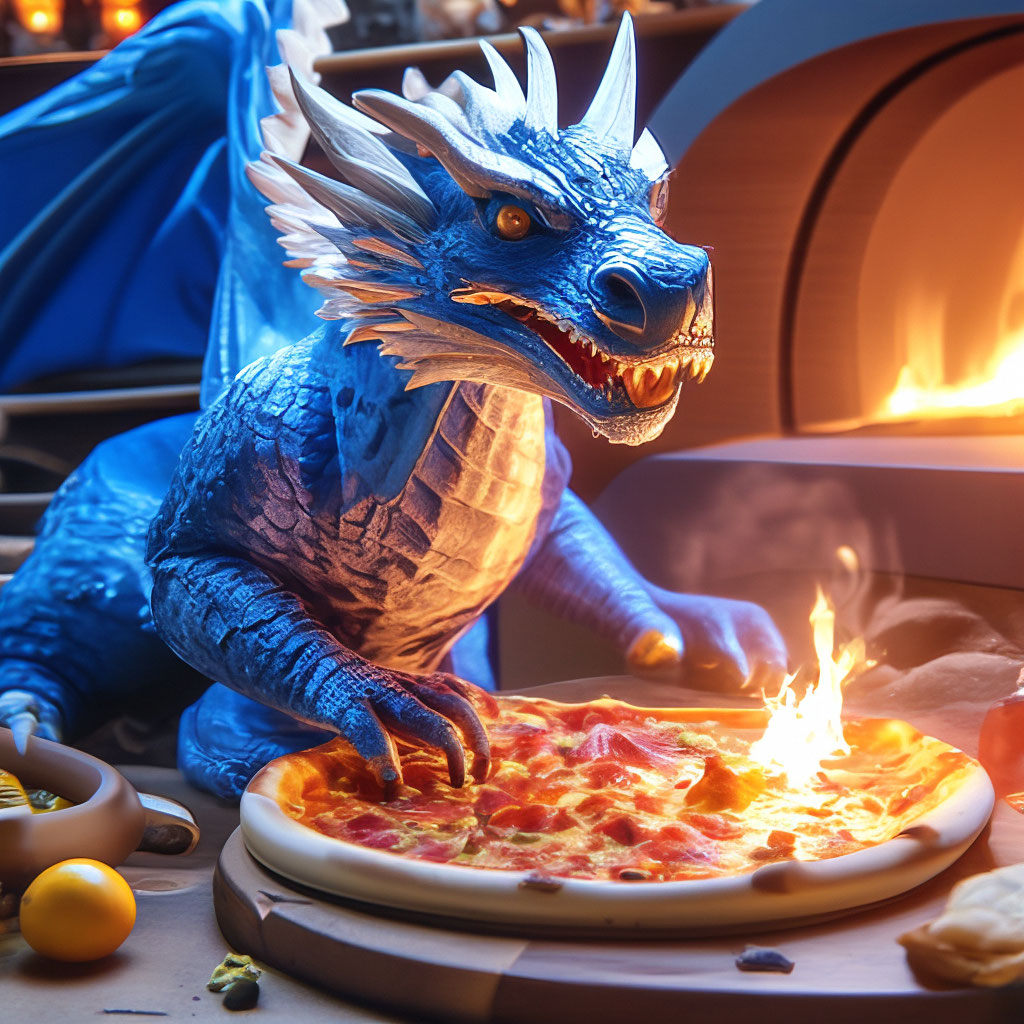 "Hyperrealism, a lovely cute cheerful blue dragon with beautiful ...