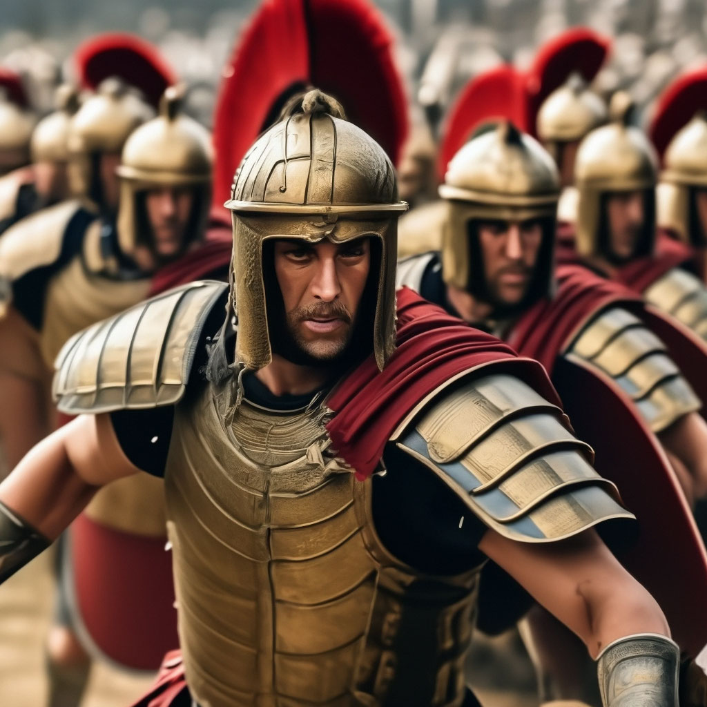"Create a dynamic visual representation of a Roman Testudo formation in ...