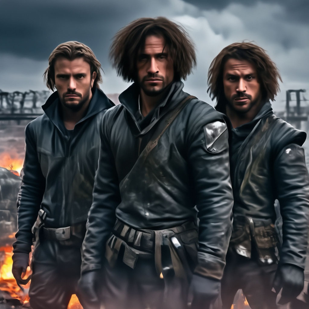 "The three musketeers" — image created in Shedevrum