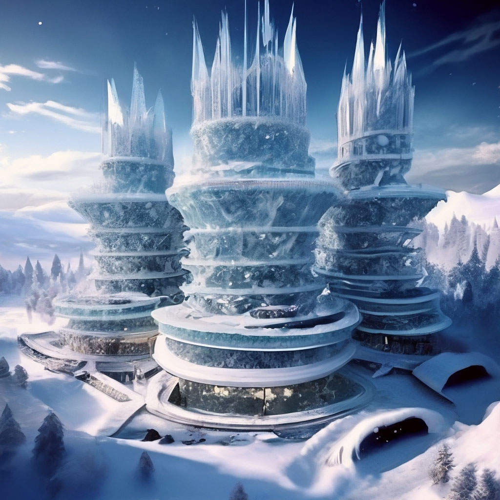 " 🌆 intricate ice architecture of the future, bizarre snow cities ...