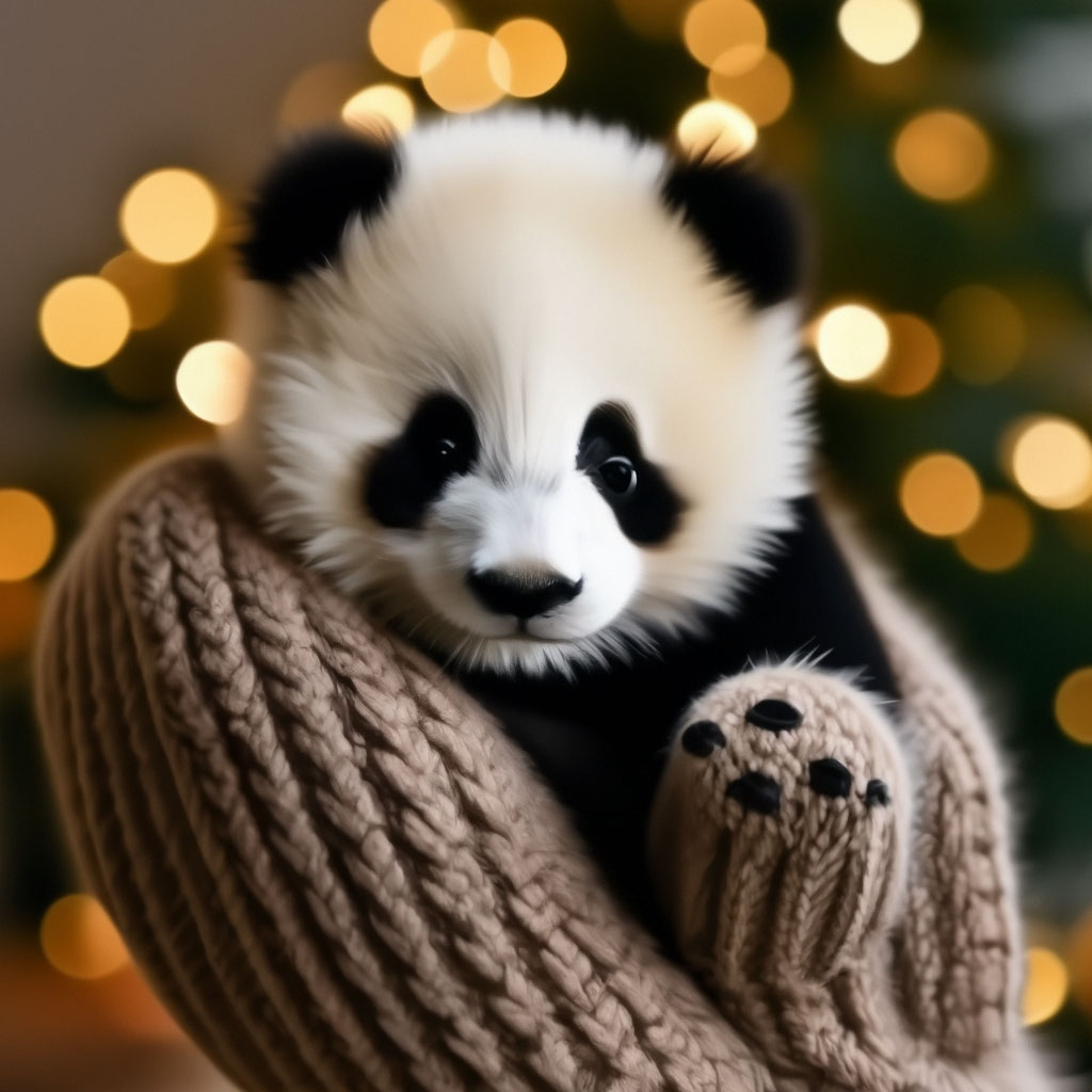 "PASS IT ON! New Year's mood, a tiny mimic fluffy funny baby panda is ...