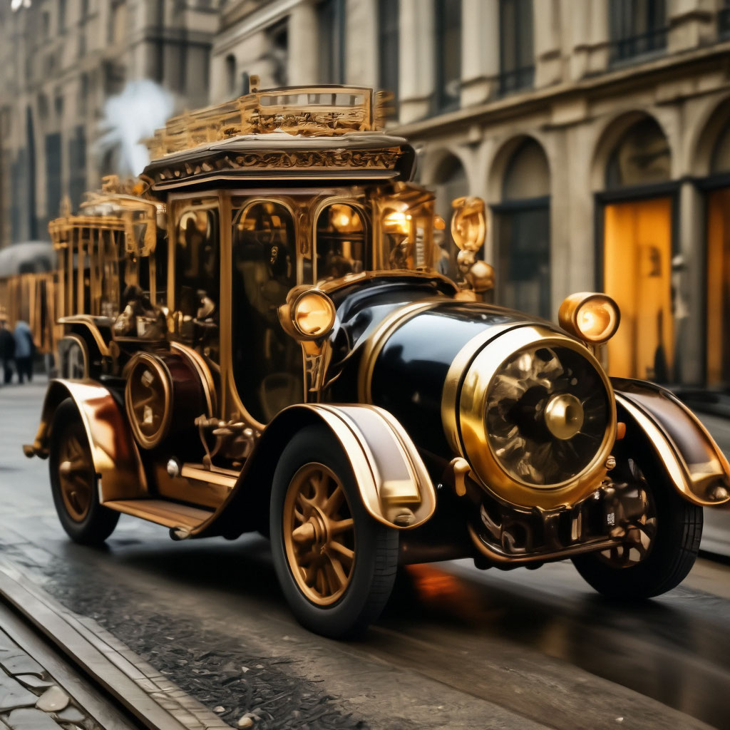 "Steam punk, car, lots of steam, technologically advanced," — image ...