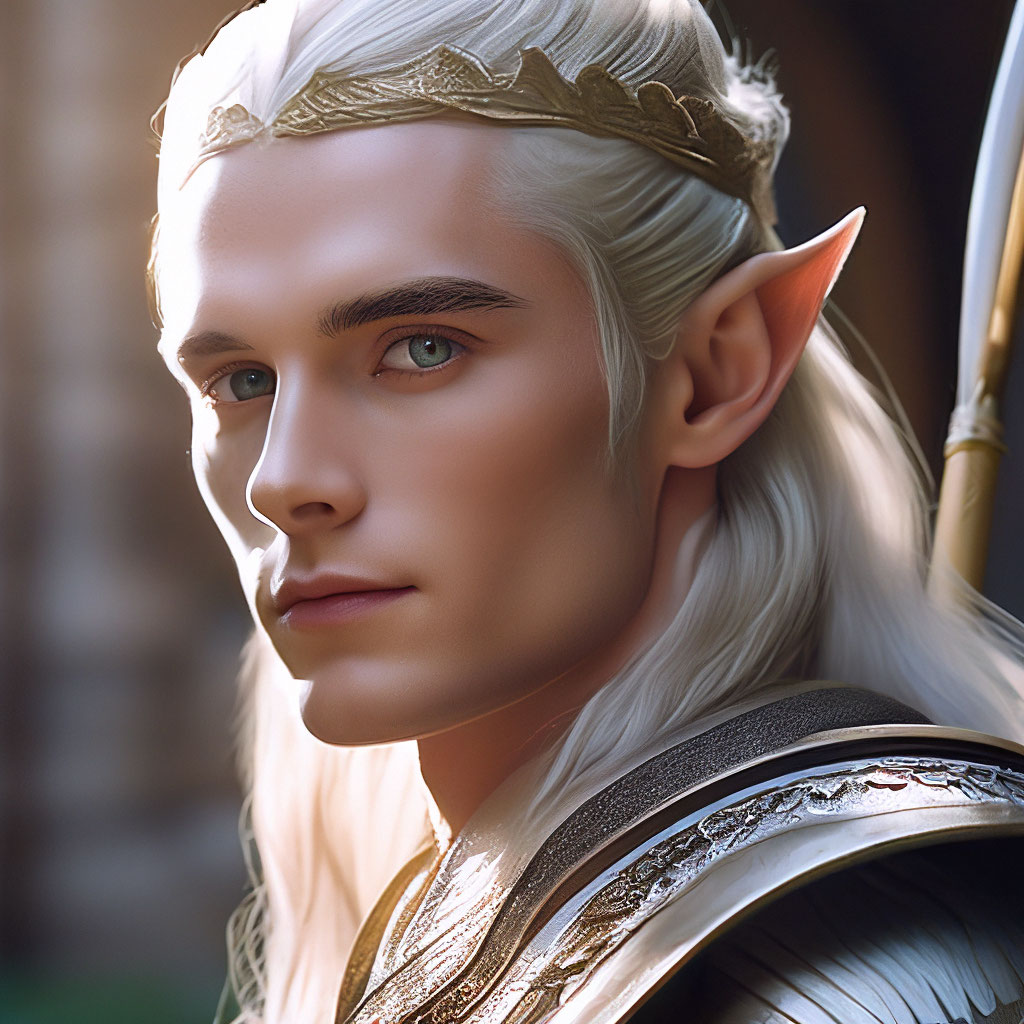"Elf Legolas, aesthetically pleasing, beautiful, realistic ...