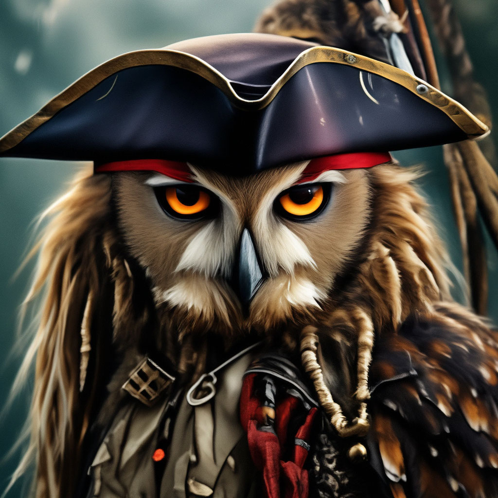 "Owl jack sparrow" — image created in Shedevrum