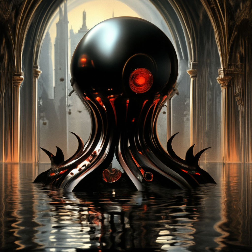 "Bosch surrealism+art Nouveau+horror+egofuturism+neo-futurism+fantasy ...