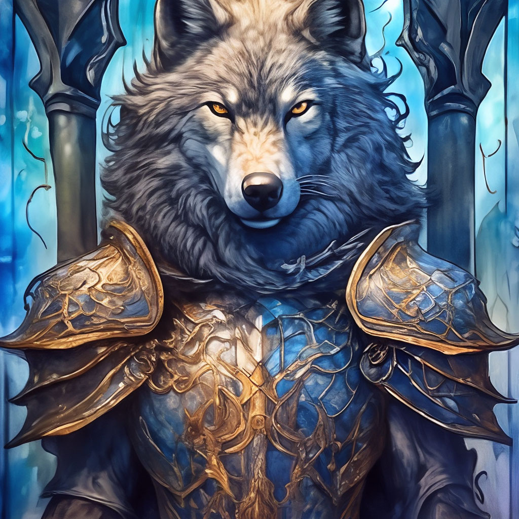 "A wolf in crystal armor Horror, mystery, horror, dark fantasy style ...