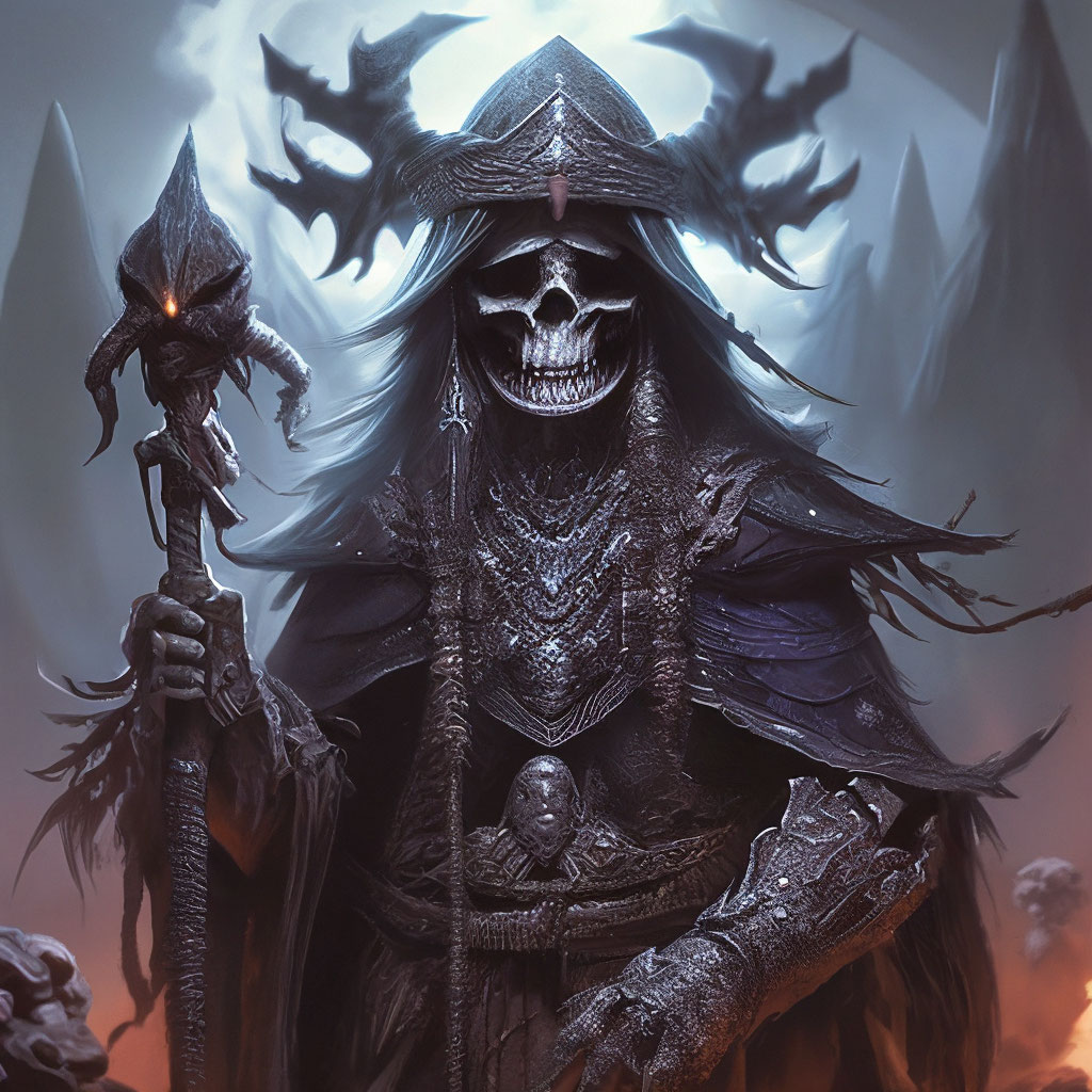 "Shaman of the dark undead" — image created in Shedevrum