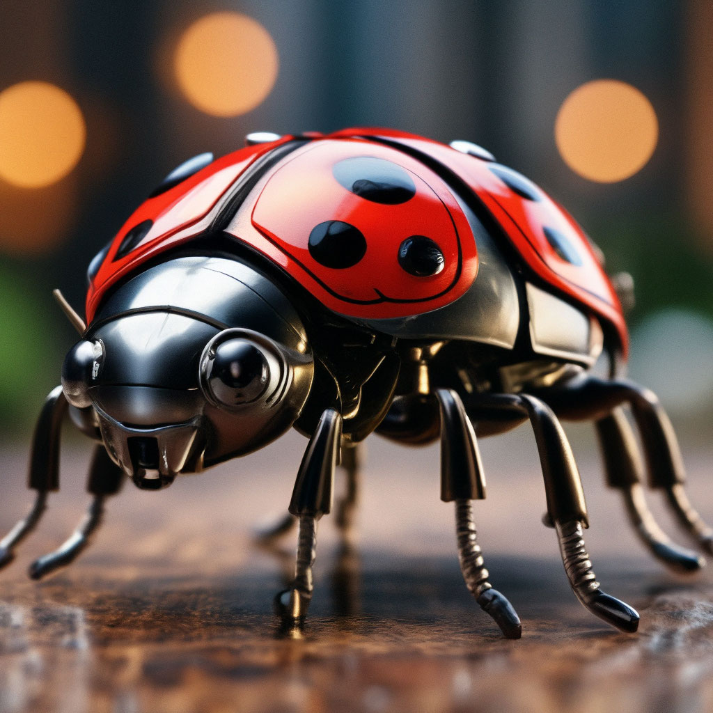 "Robotic ladybug, 4k, beautiful, aesthetically pleasing, realistic ...