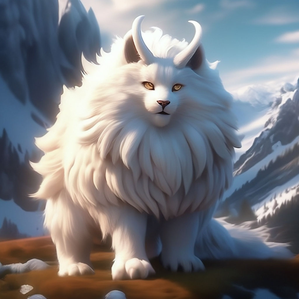 "A very mega-fluffy mythical creature" — image created in Shedevrum