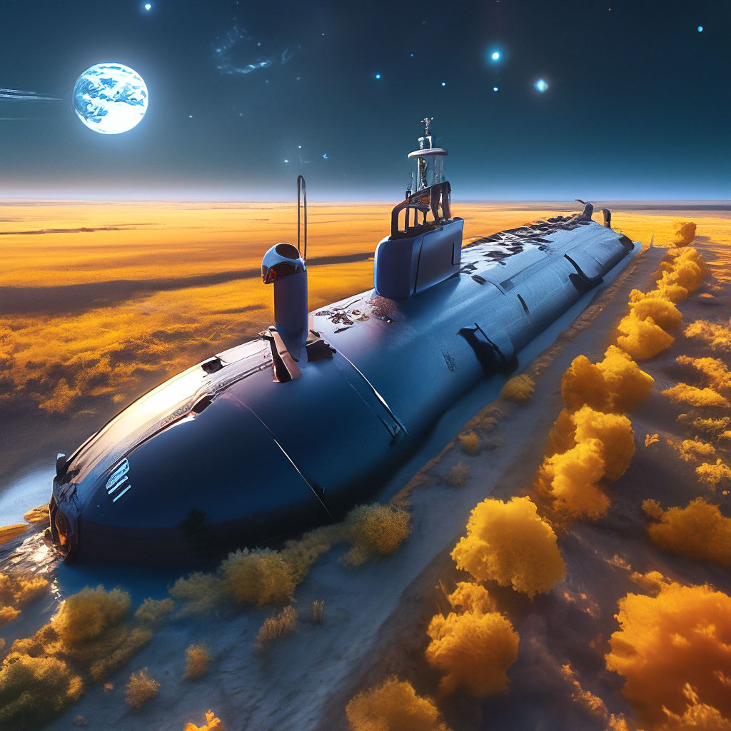 "autumn landscape, submarine in the steppes of Ukraine, top view ...