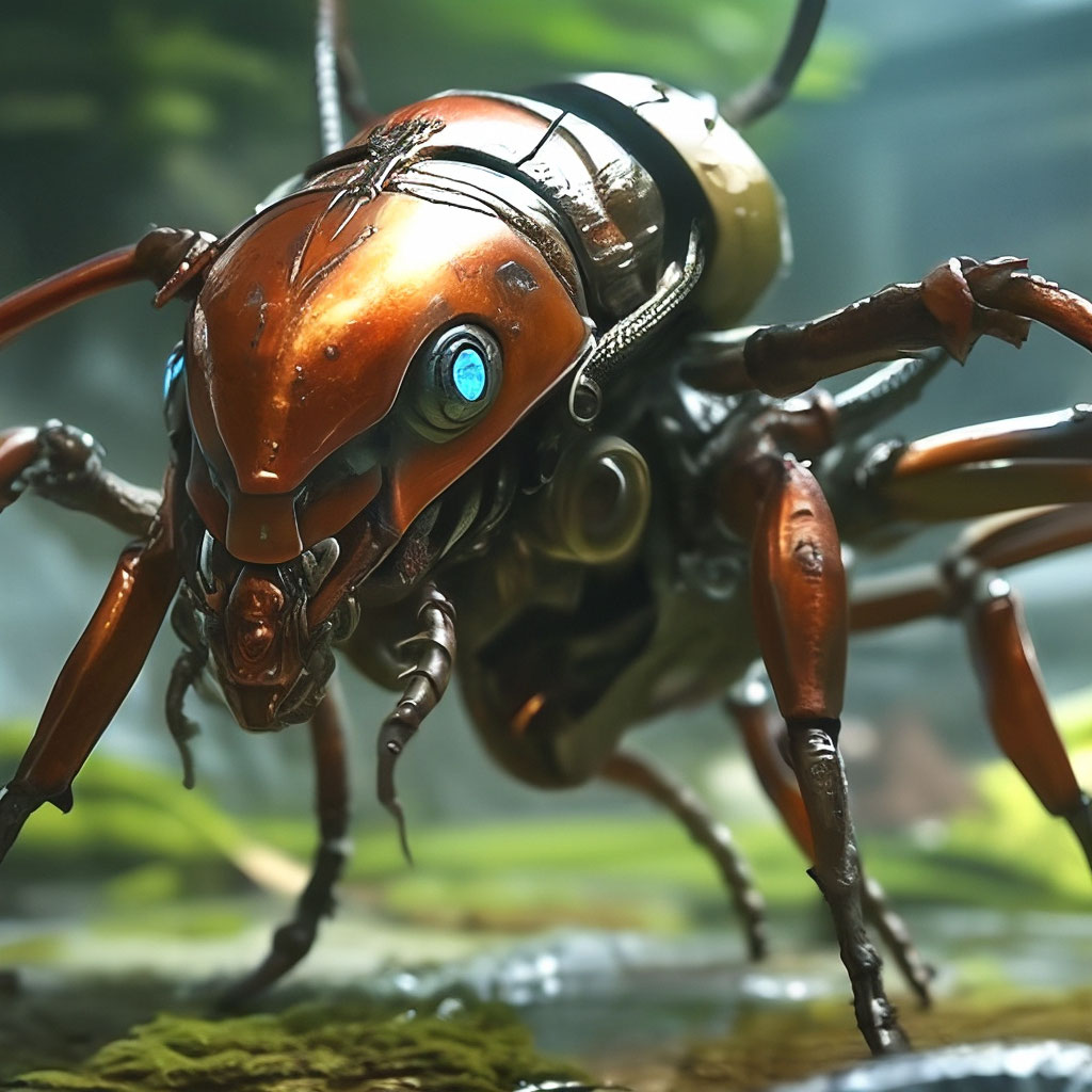 "Amphibian ant, animal roar, pro bioroid" — image created in Shedevrum