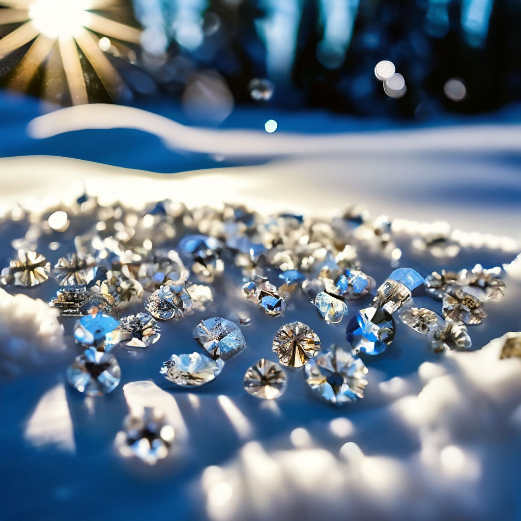 "Diamonds are scattered in the snow" — image created in Shedevrum