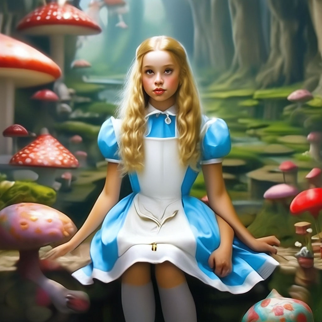 "Alice from the fairy tale Alice in Wonderland realistic" — image ...