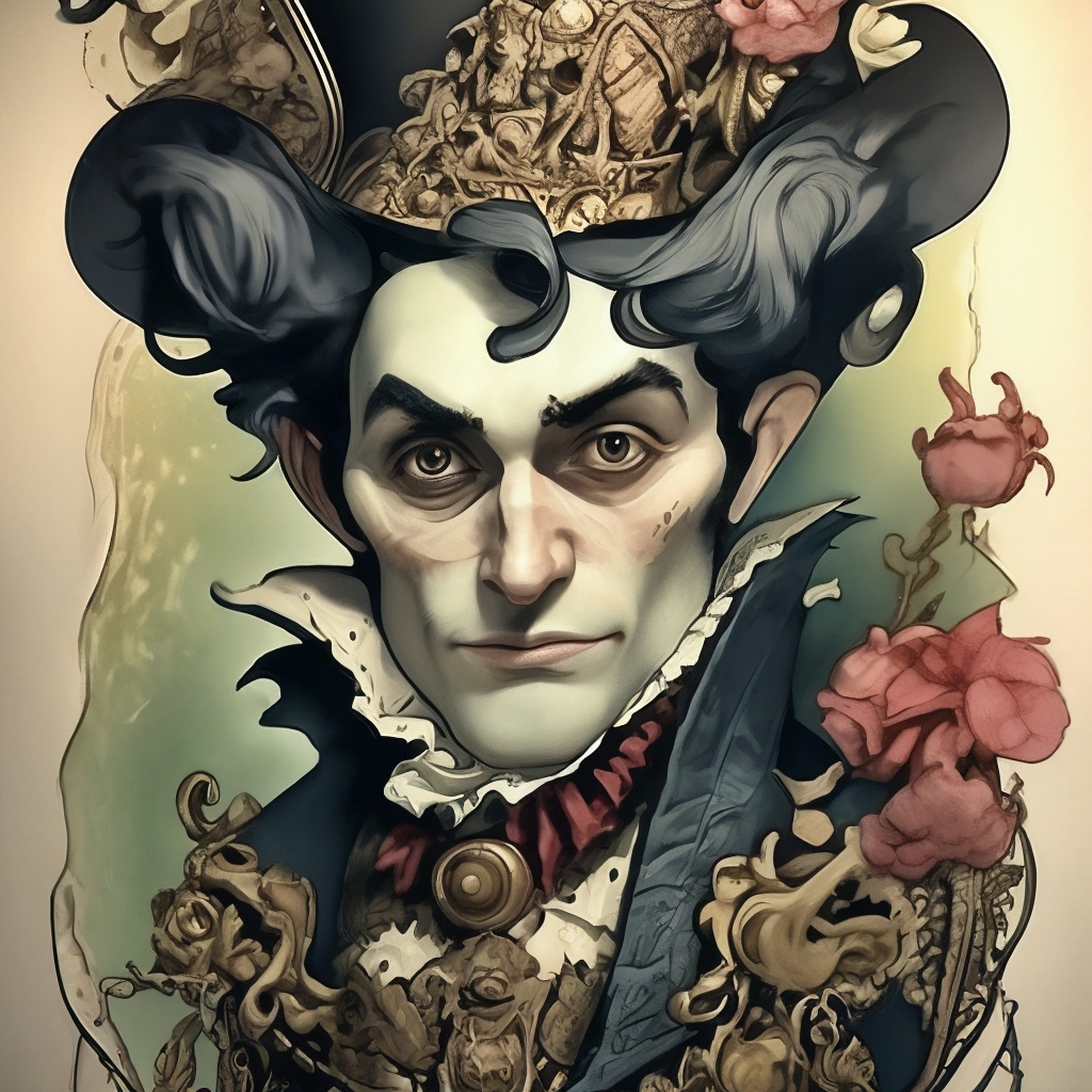 "Portrait of a "scoundrel" in the style : caricature + baroque.drawing ...