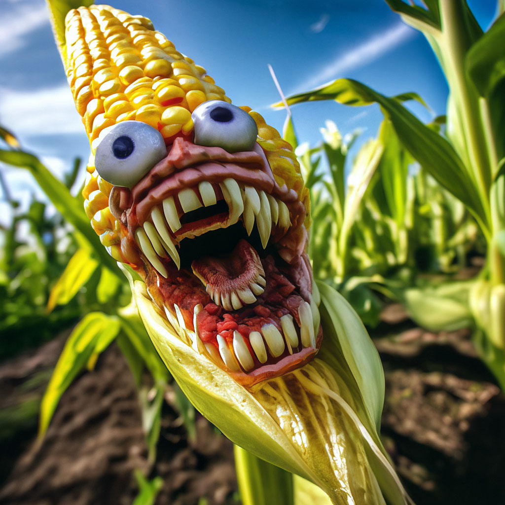 "Scary Stories categories: crazy corn cob, huge fangs,evil eyes,running ...