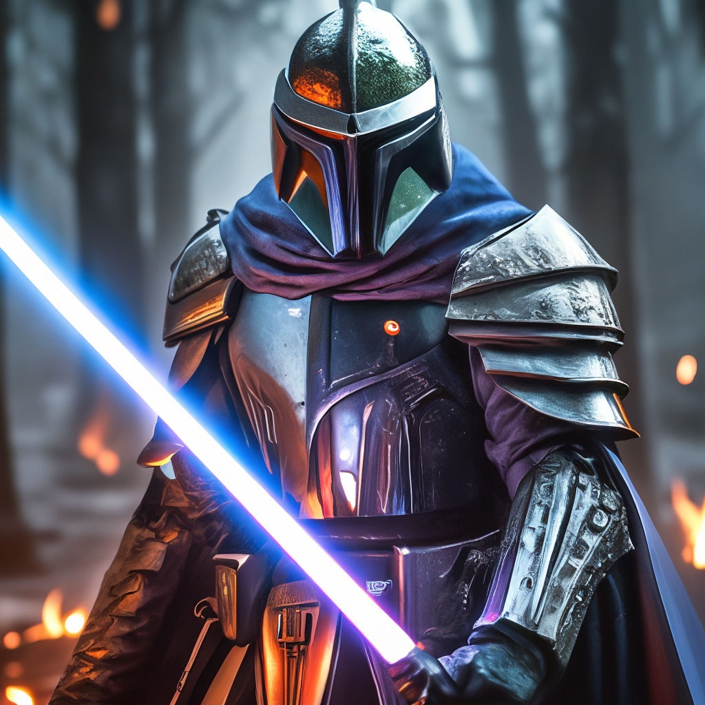 "A Sith lord in the armor of a knight with spikes and knives, a knight ...