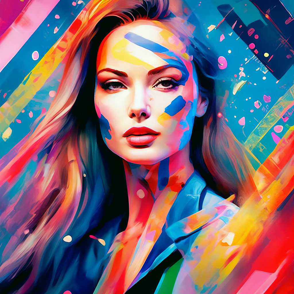 "ArtMix full-face female, graphic design, diagonal, flirting ...