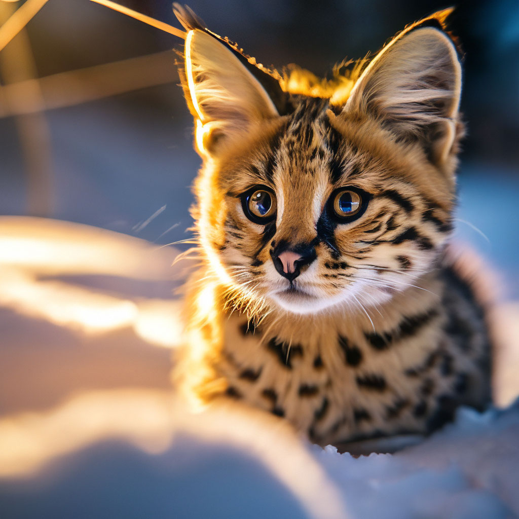 "Kotey serval kitten,night,professional photo,15mm,f/2.8,1/500s,iso2000 ...