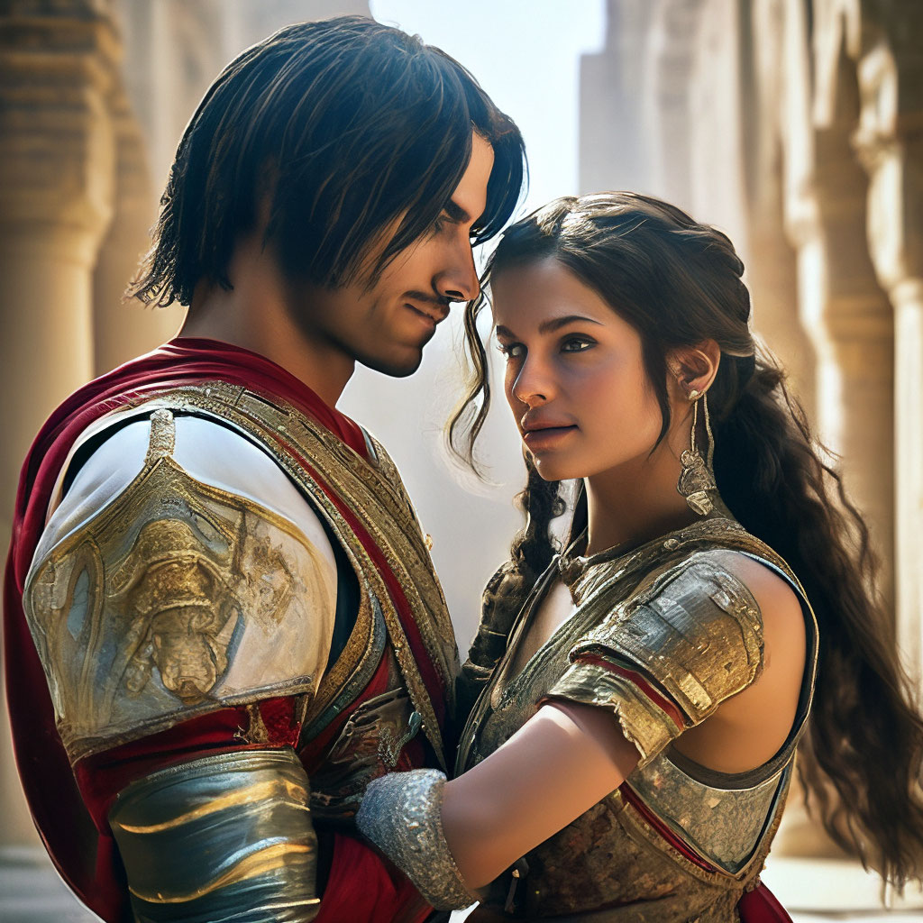 "Prince of Persia and Princess Budur, random angle, dynamic lighting ...