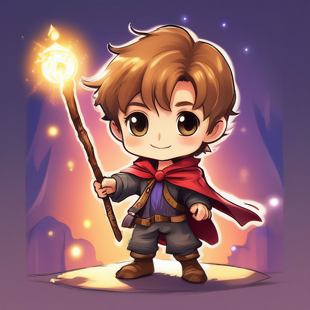 "Chibi Ron with a magic wand" — image created in Shedevrum