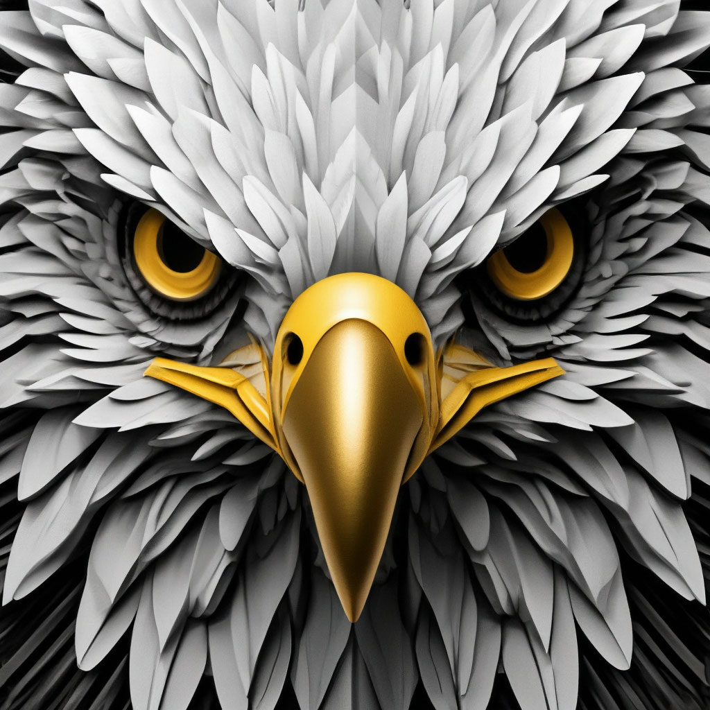 "Eagle graphic black+white+mirror, eagle,computer geometrically ...