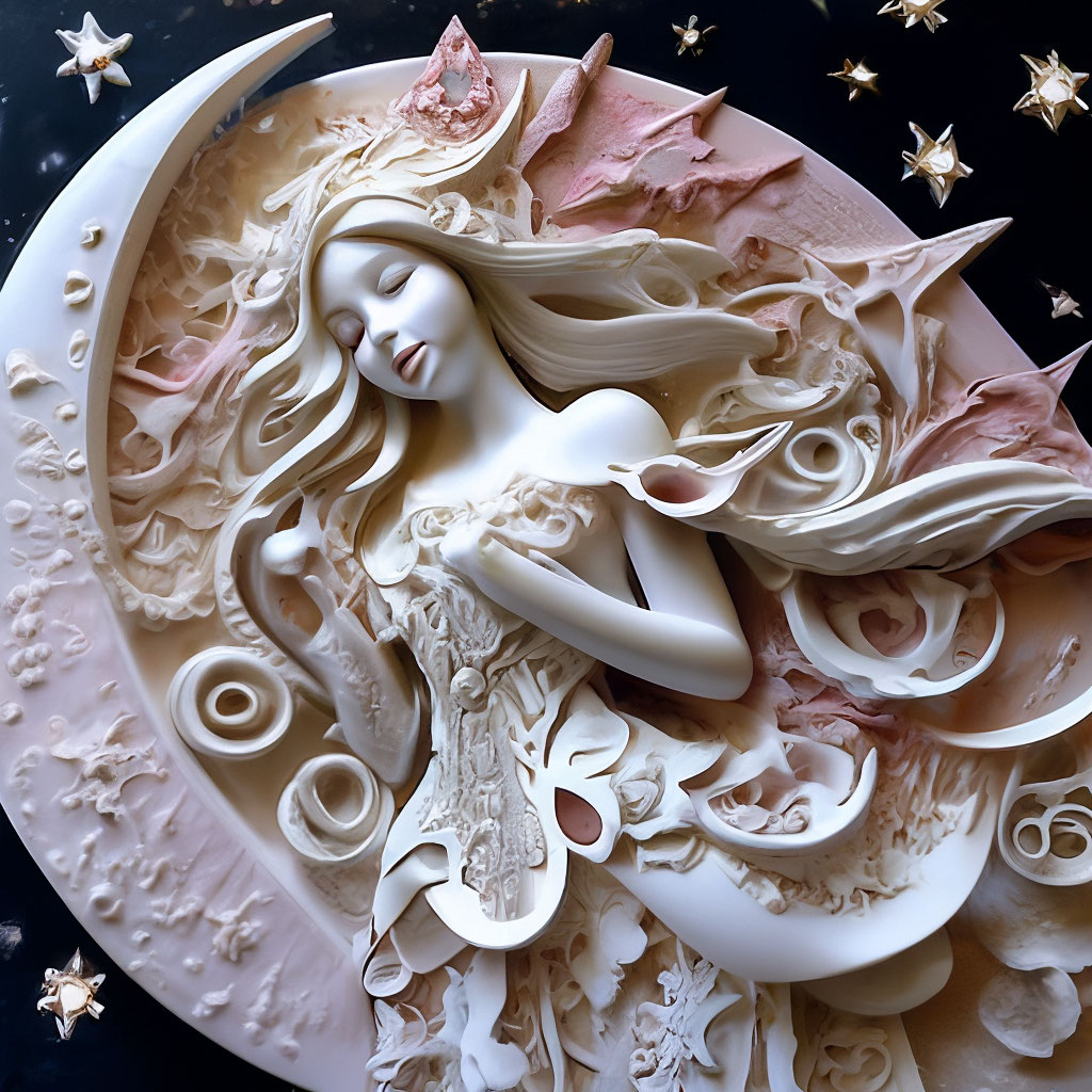 "Snow Maiden, filigree, plasticine shape, bas-relief, plasticine ...
