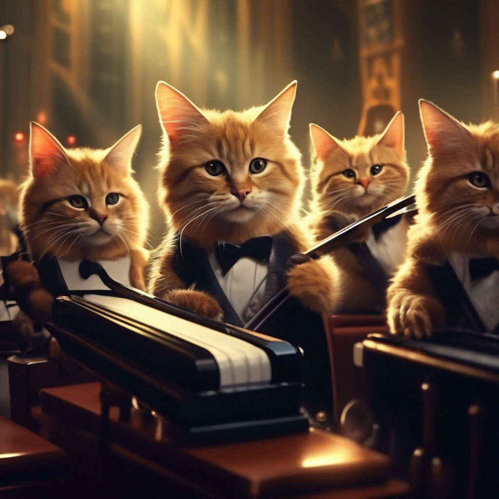 "Cat concert" — image created in Shedevrum