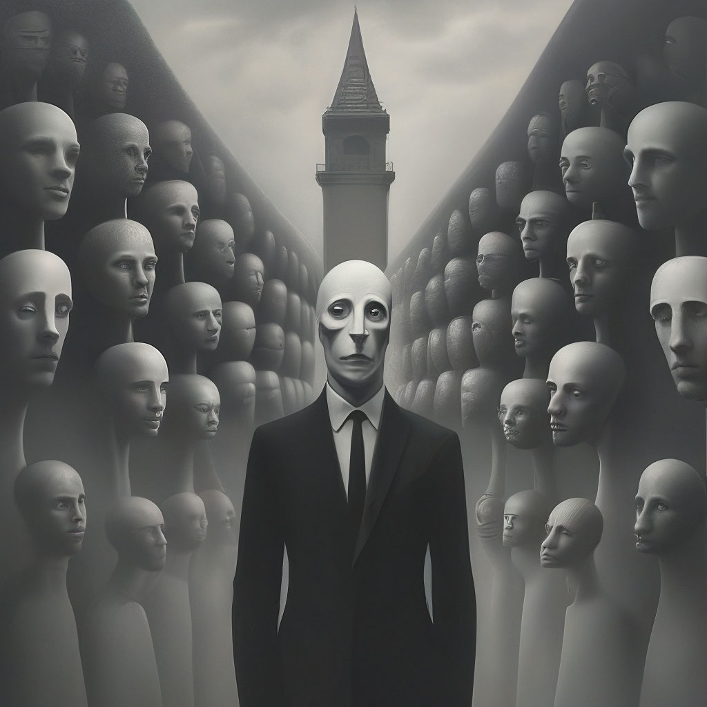 "A man without a face" — image created in Shedevrum