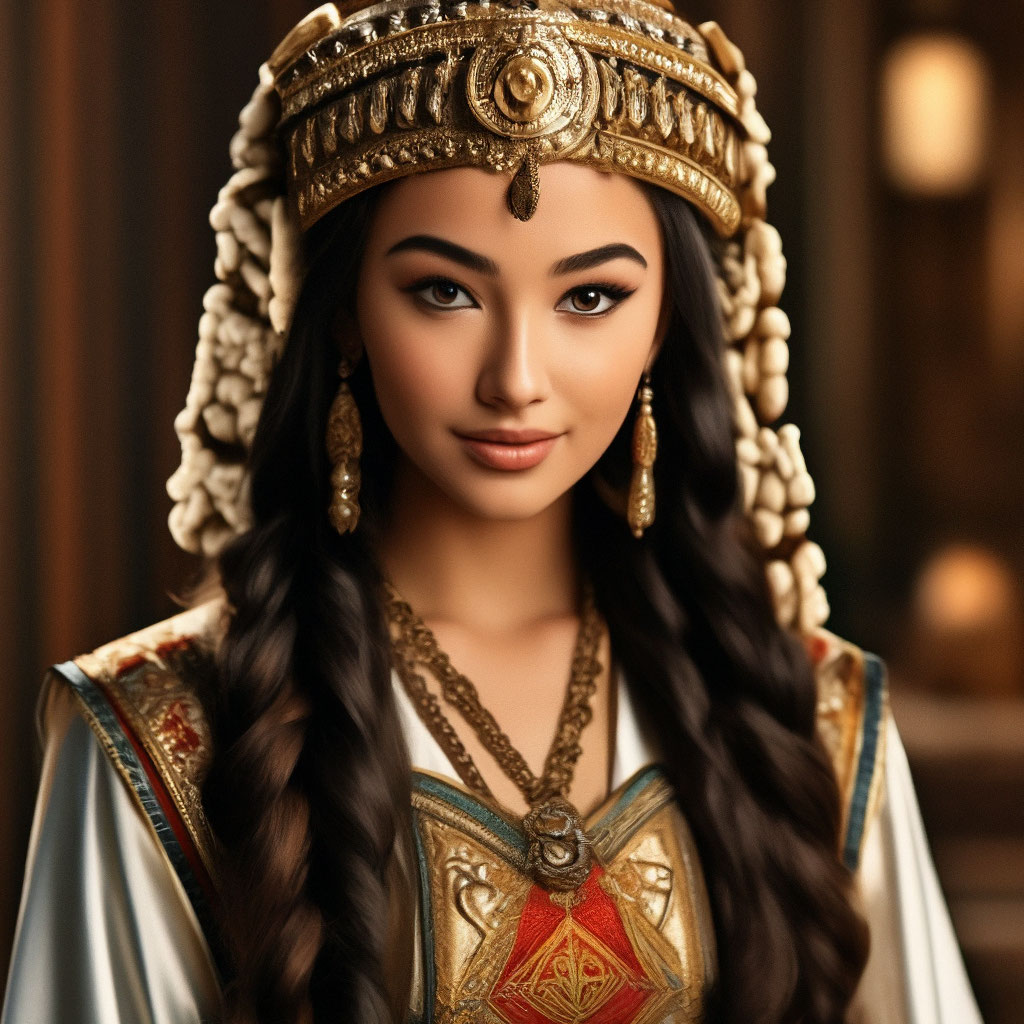 "Uzbek girl in a traditional national costume, with a national ...