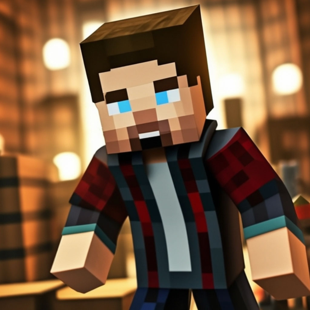 "Minecraft is life" — image created in Shedevrum