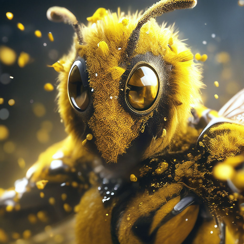"Bee man , golden shaggy bumblebee, super realistic, 4k, high ...
