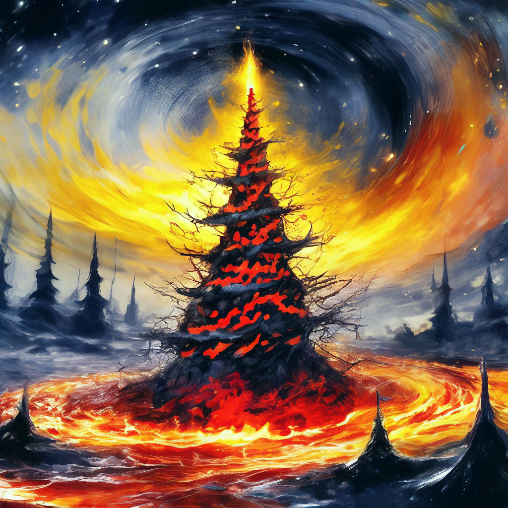 "Chistmas in Hell , Noel Tree, hellish Christmas tree decorations ...