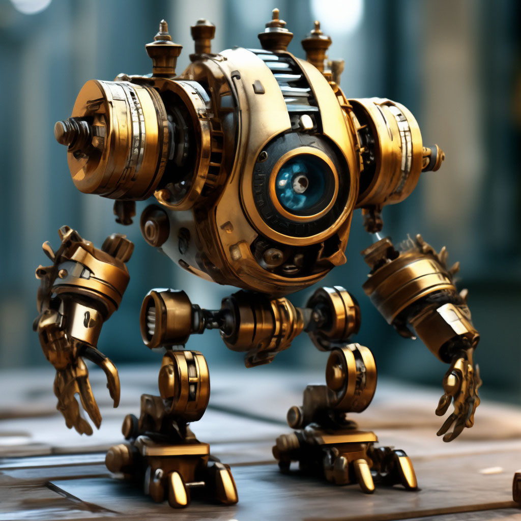 "Steampunk little monster mechanical" — image created in Shedevrum