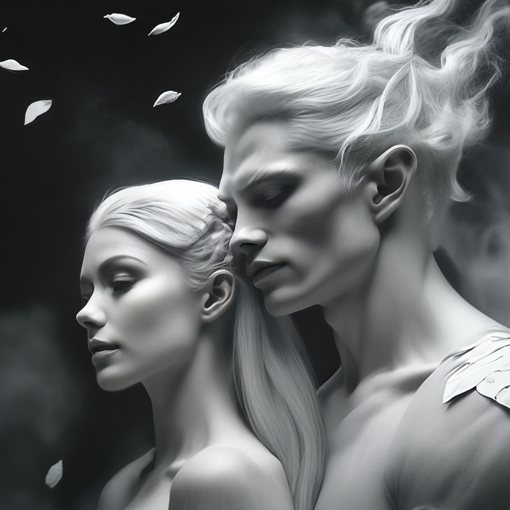 "Elf man and woman, dark fantasy, high detail, realism, professional ...