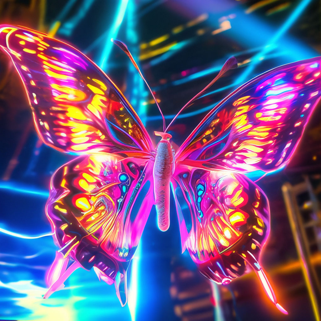 "The most beautiful tropical butterfly laser hologram In the air ...