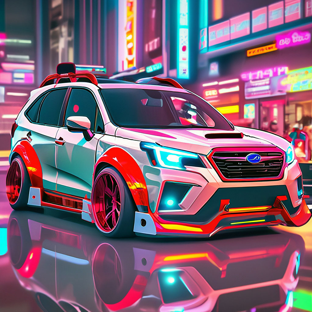 "Epic and daring subaru forester 2019, the style of an anthropomorphic ...