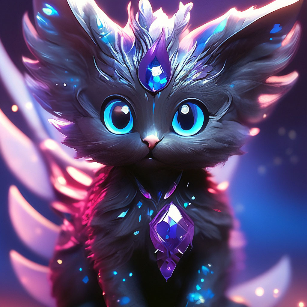 "Hyperrealism cute black - purple - blue - red graphite anthropomorphic ...