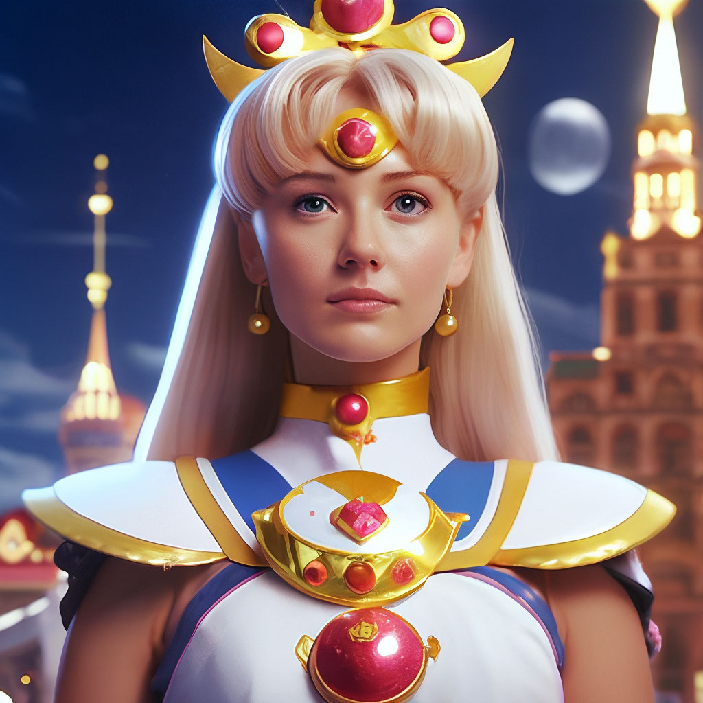 "Soviet movie sailor moon pioneer" — image created in Shedevrum