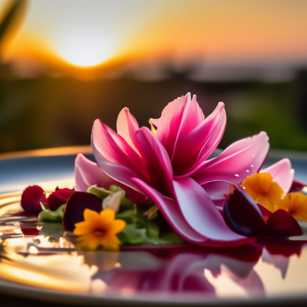"Boiled beetroot flower salad beautiful slicing beautiful serving ...