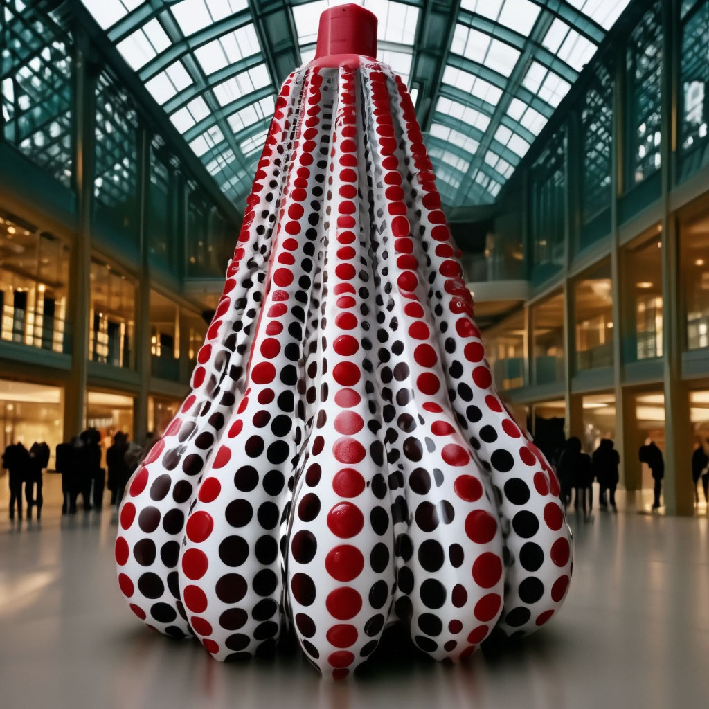 "Christmas tree in style Yayoi Kusama" — image created in Shedevrum