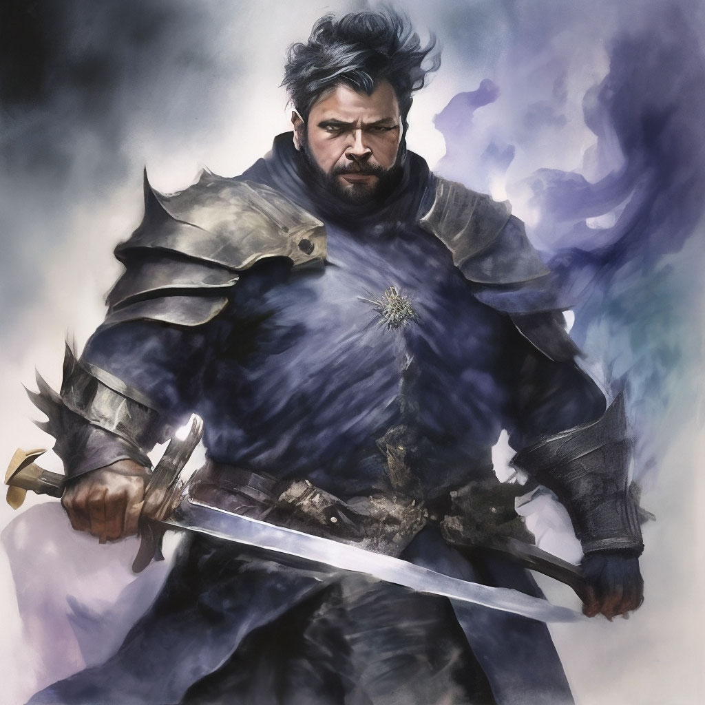"Watercolor+high detail+man+fat,sturdy+unshaven warrior mage of the ...