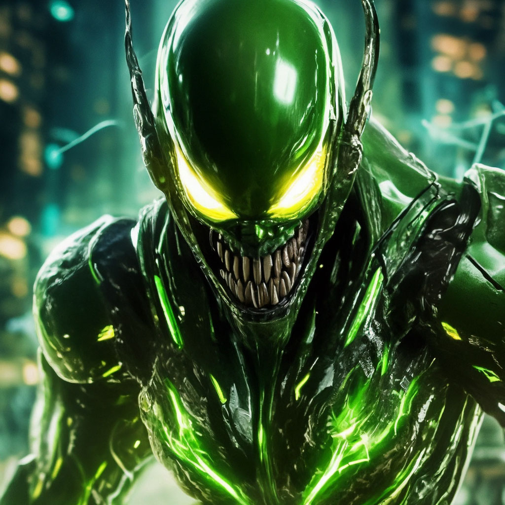 "Green goblin venom" — image created in Shedevrum