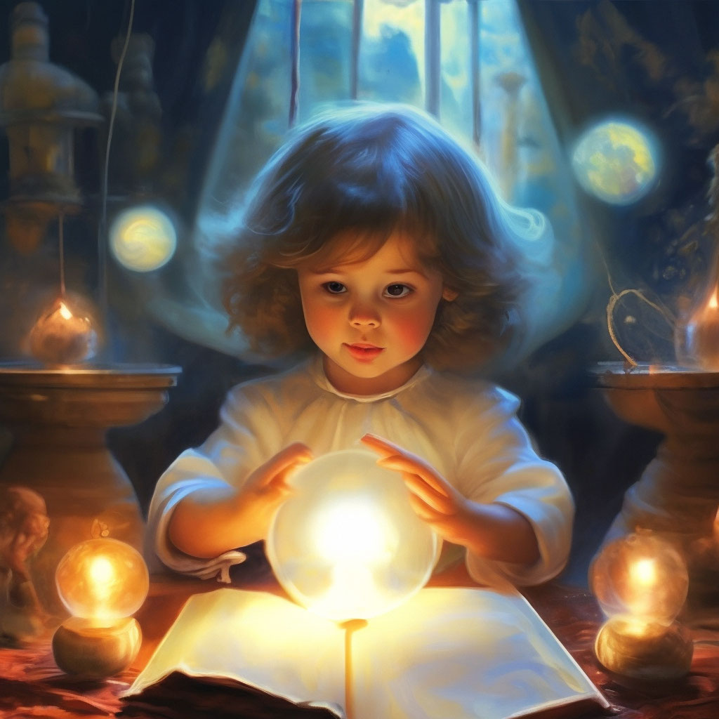 "The child is a psychic" — image created in Shedevrum