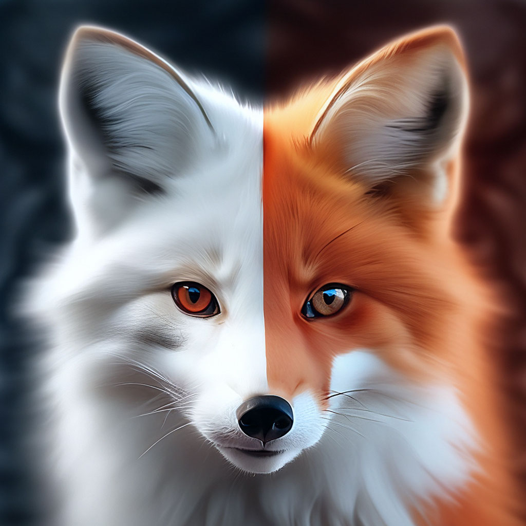 "The red fox and the white fox rolled into one. The muzzle is a close ...