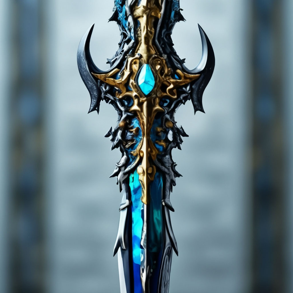 "Fantastically beautiful dark elf glaive of wildly fantastic shape ...