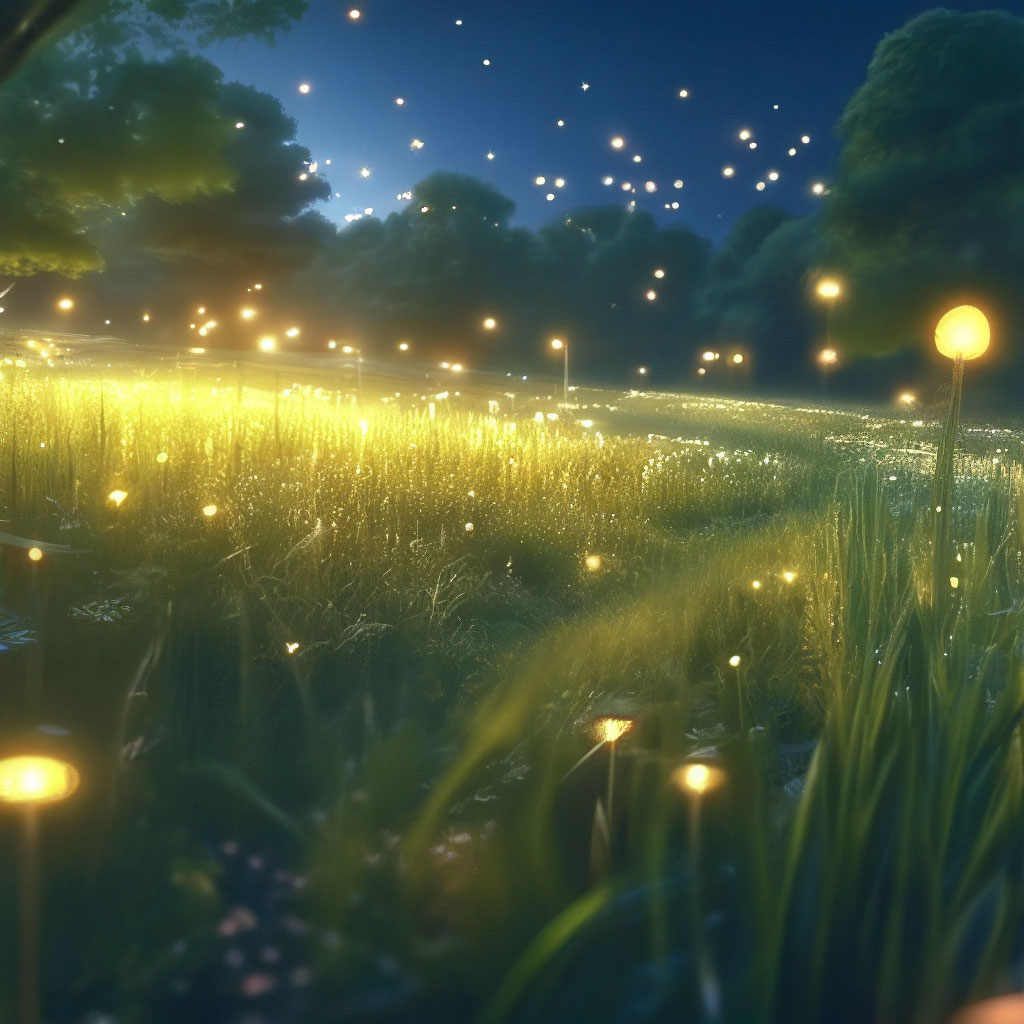 "Fireflies, field, summer, realistic, professional photo, 4k, high ...
