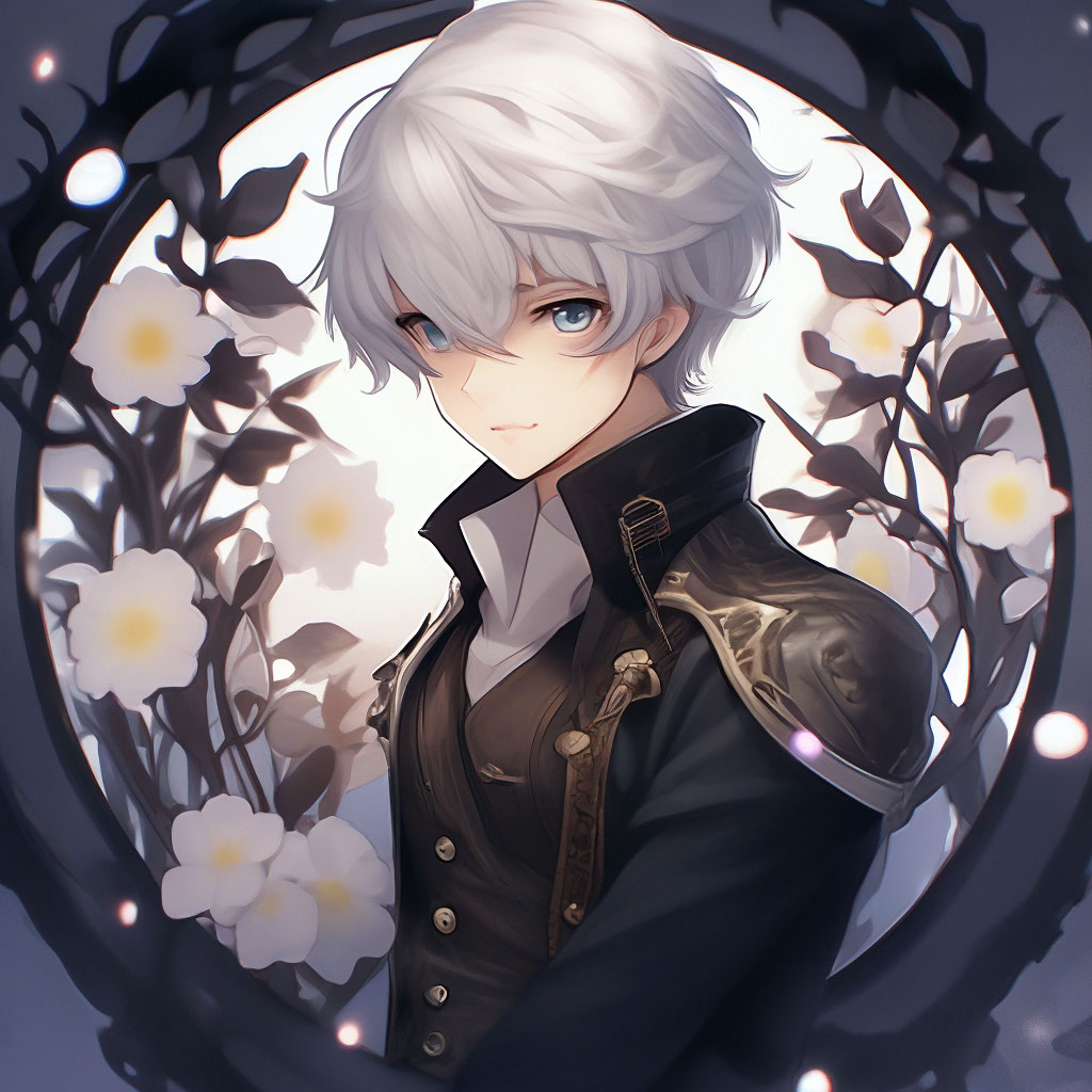 "Round avatar, round avatar, dark, flowers, guy 16-17 years old, white ...